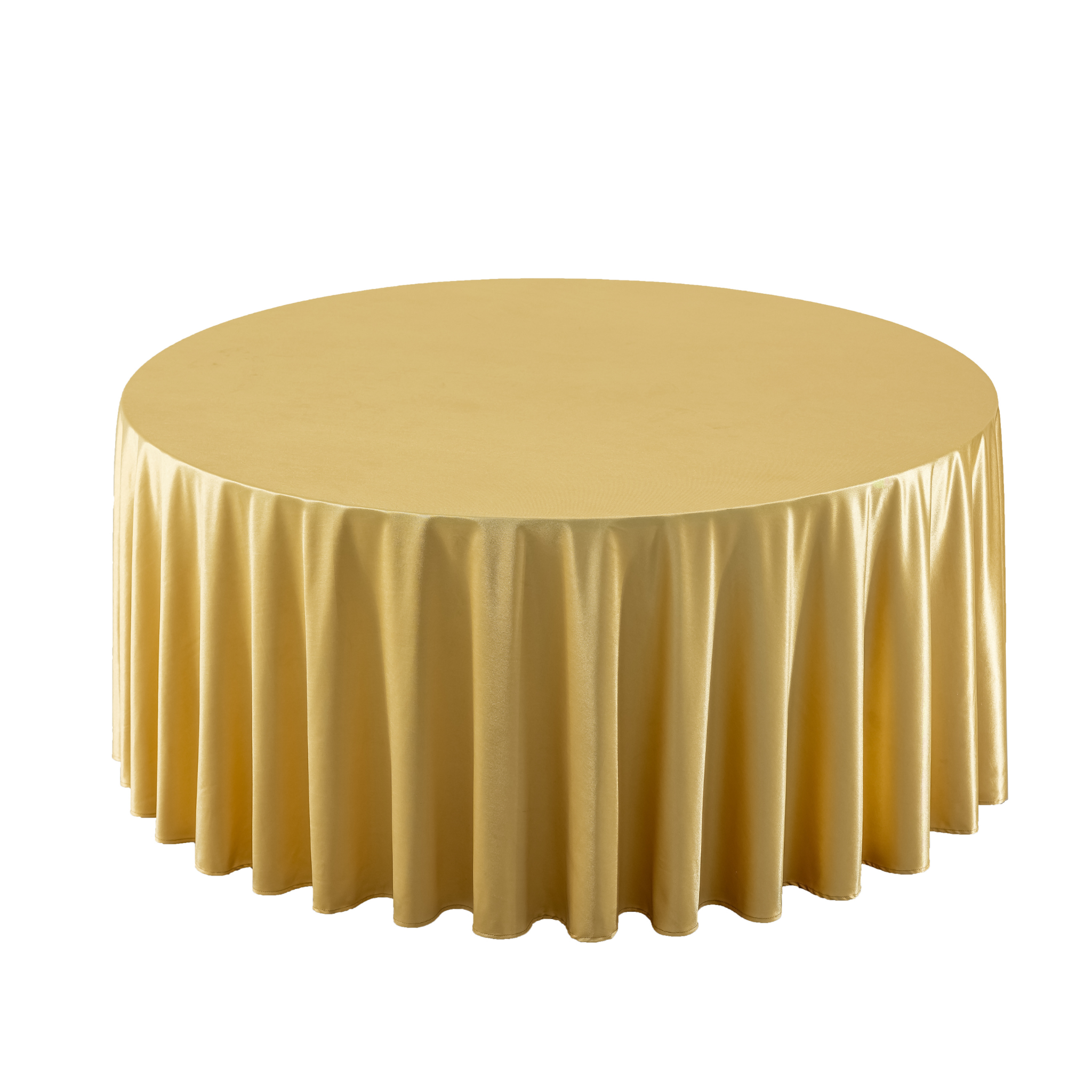 Premium Satin (Wrinkle-Resistant) 120" Round Tablecloth - Gold Antique ...
