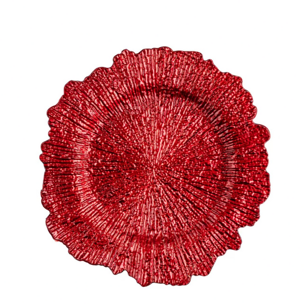 Reef Acrylic Plastic Charger Plates Red - CV Linens™