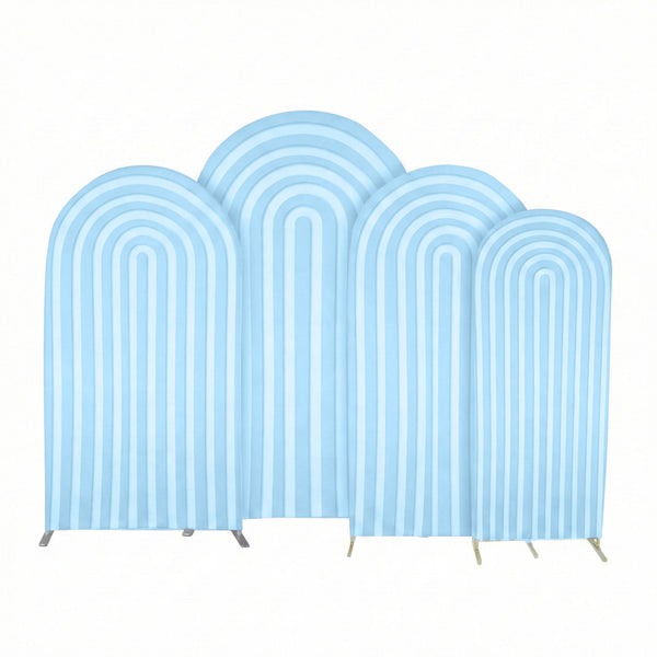 Baby Blue Ripple Spandex Covers for Trio Arch 4 pc - CV Linens™