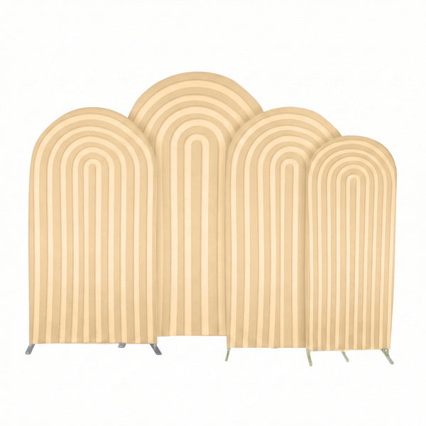 Champagne Ripple Spandex Covers for Trio Arch 4 pc - CV Linens™