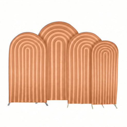 Mocha Brown Ripple Spandex Covers for Trio Arch 4 pc - CV Linens™