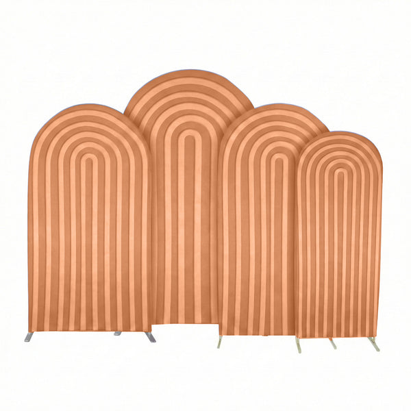 Mocha Brown Ripple Spandex Covers for Trio Arch 4 pc - CV Linens™