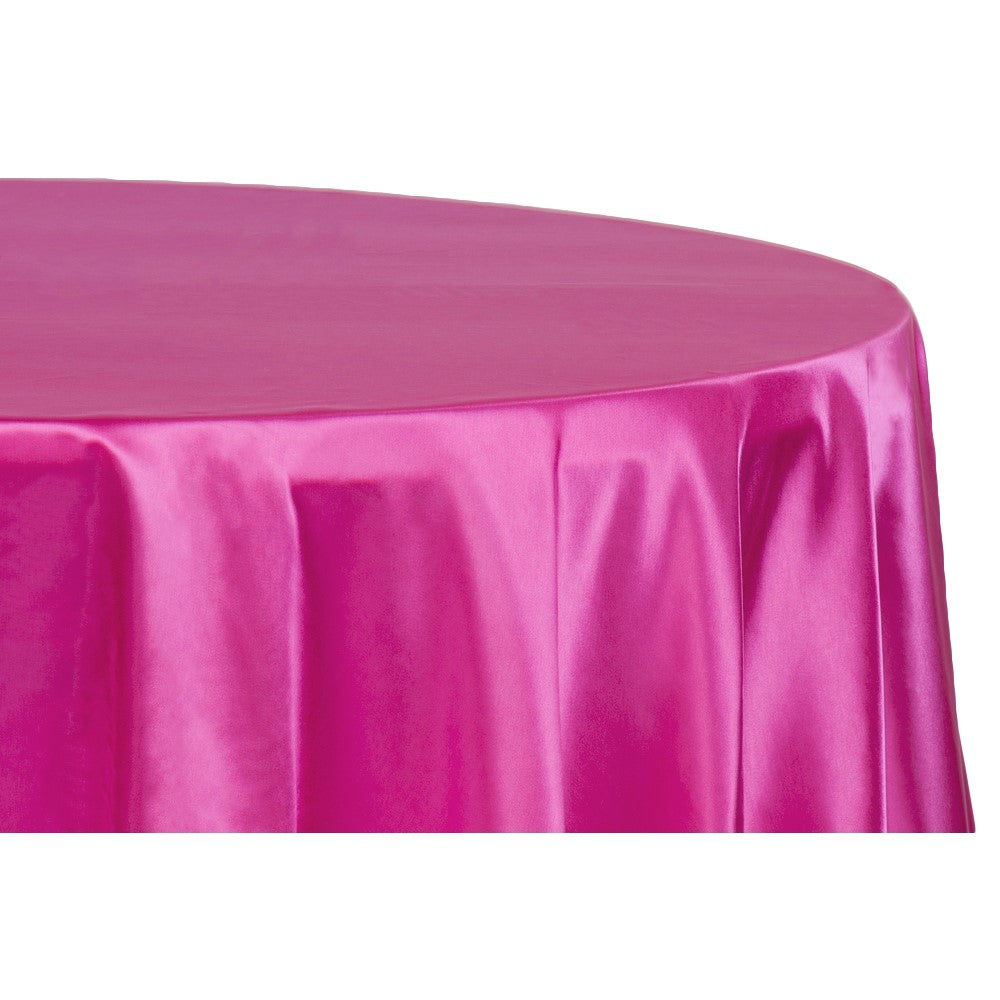 Satin 108" Round Tablecloth - Fuchsia - CV Linens™
