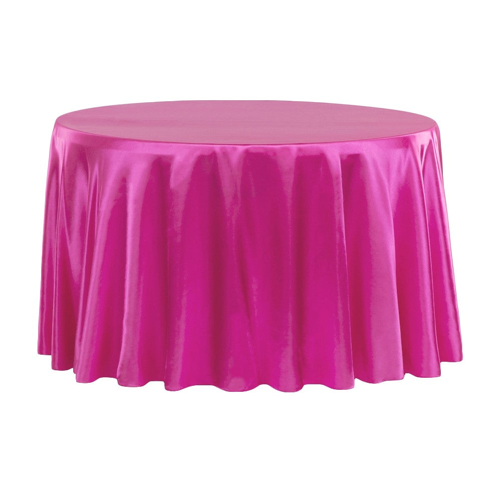 Satin 108" Round Tablecloth - Fuchsia - CV Linens™