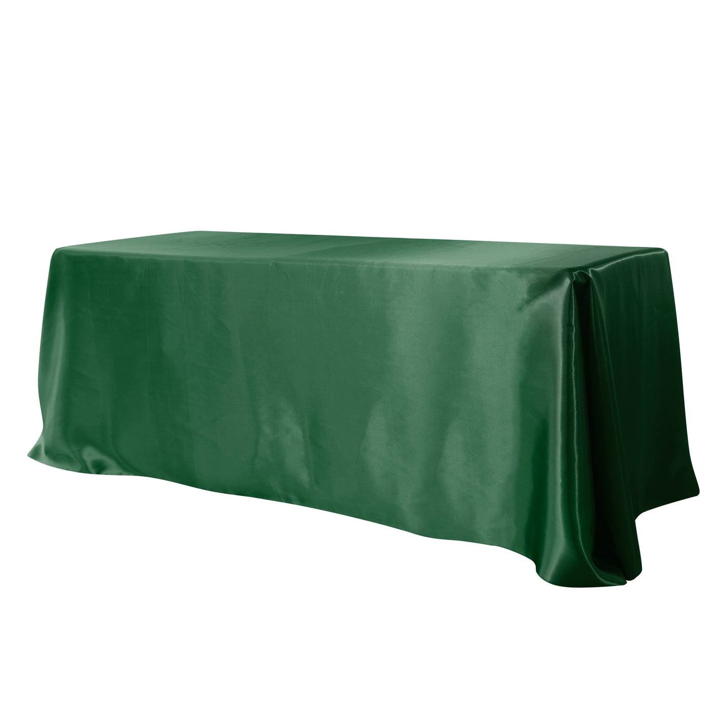 Forest Green Satin Rectangular 90”x132” Tablecloth - CV Linens™