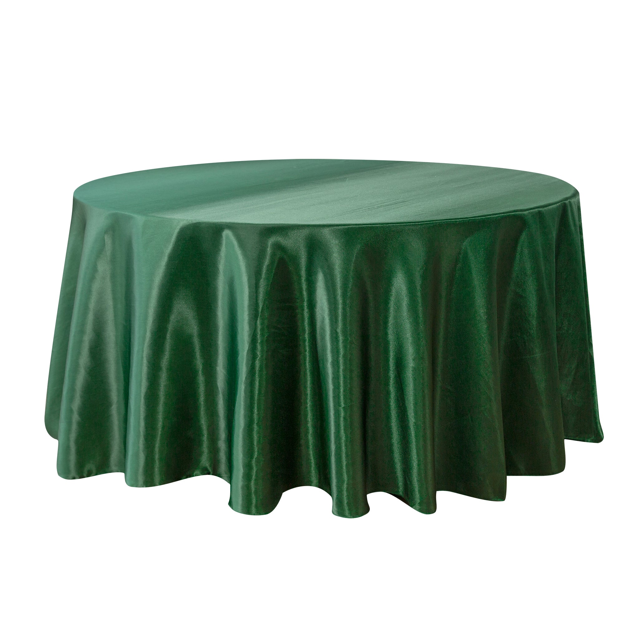 Satin 132" Round Tablecloth - Forest Green - CV Linens™