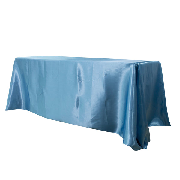 Satin Rectangular 90"x156" Tablecloth - Steele Blue - CV Linens™