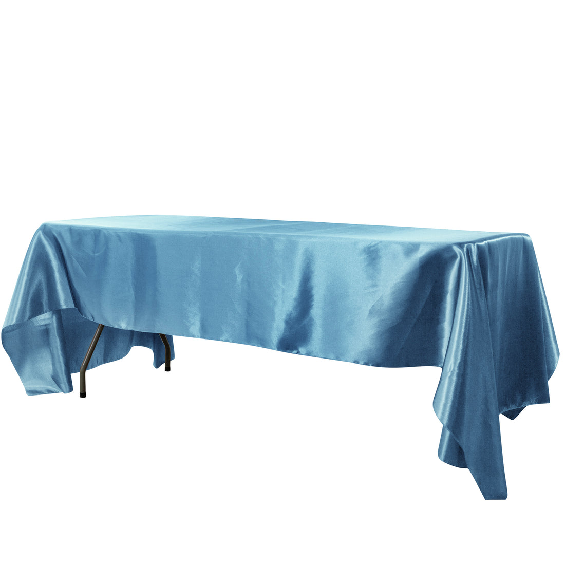 Satin Rectangular 60”x120” Tablecloth Steele Blue | CV Linens™