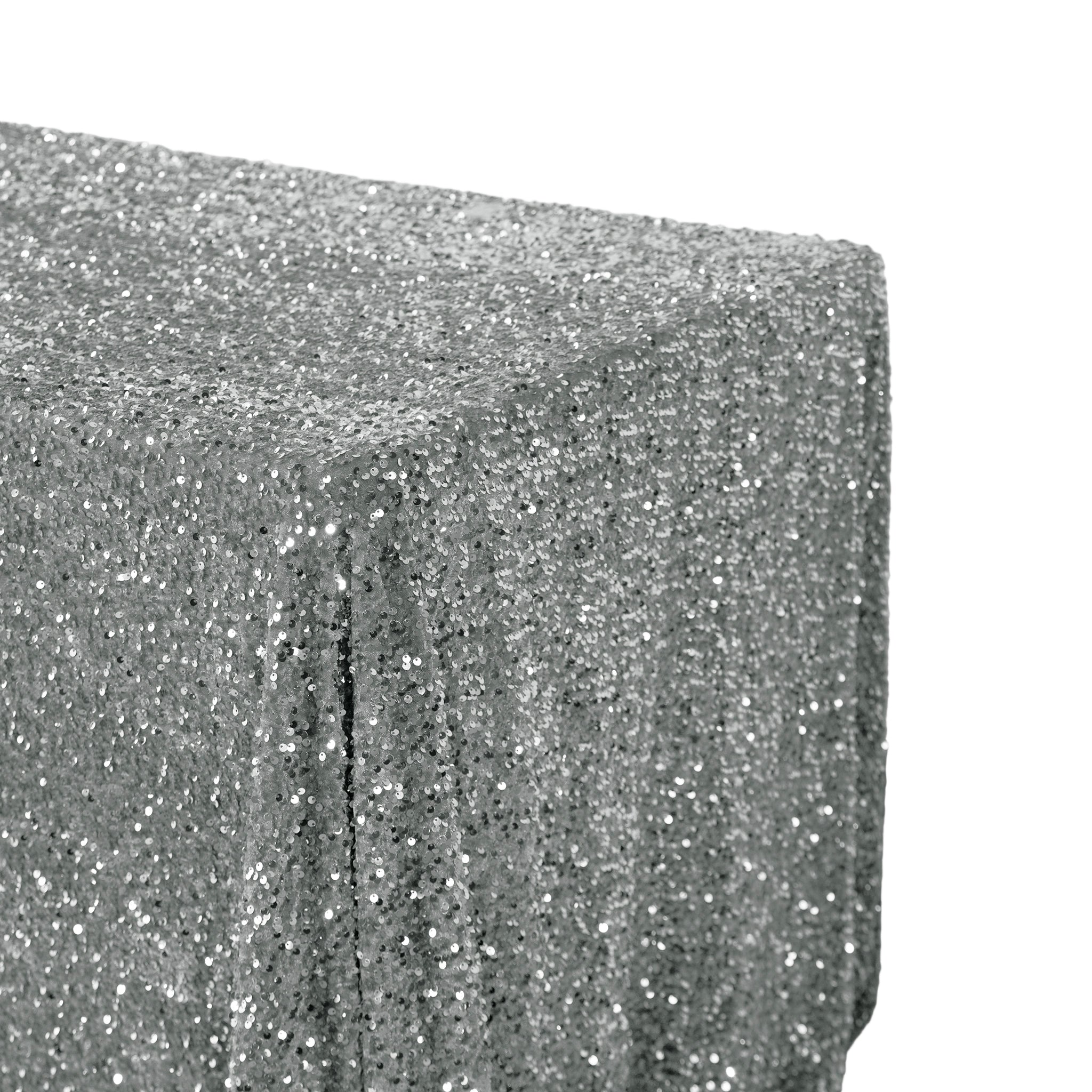 Sequin Velvet 90"x132" Rectangular Tablecloth - Silver - CV Linens™