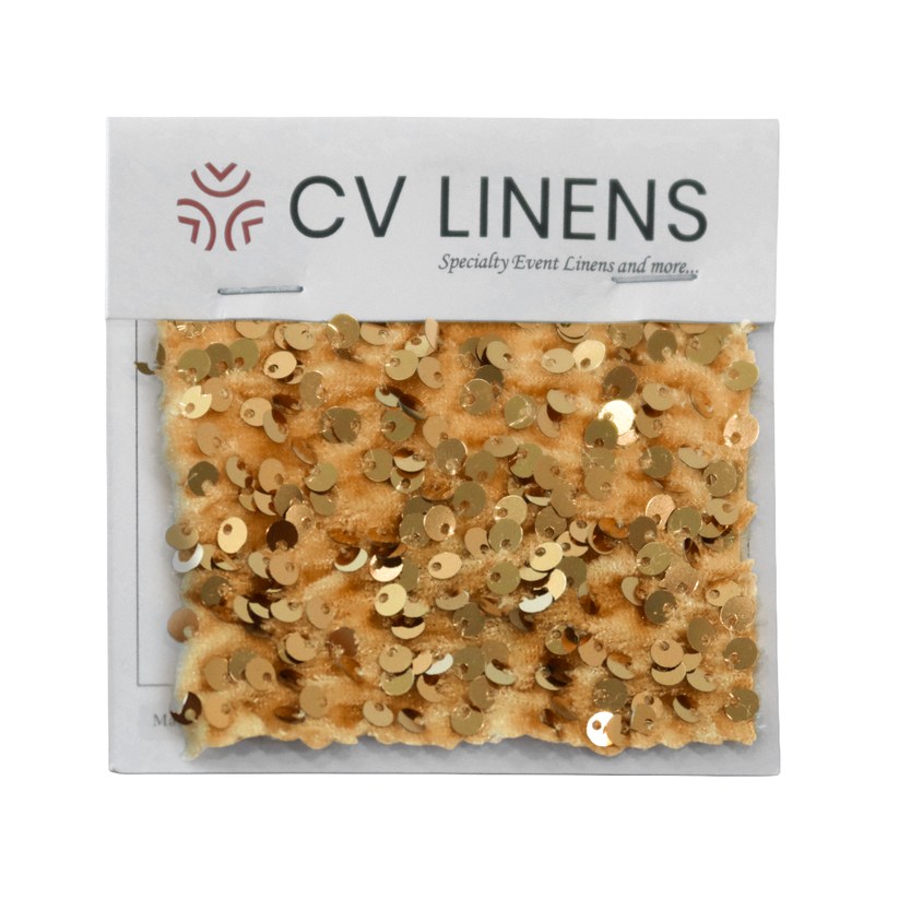 Gold Sequin Velvet Swatch Card – CV Linens™