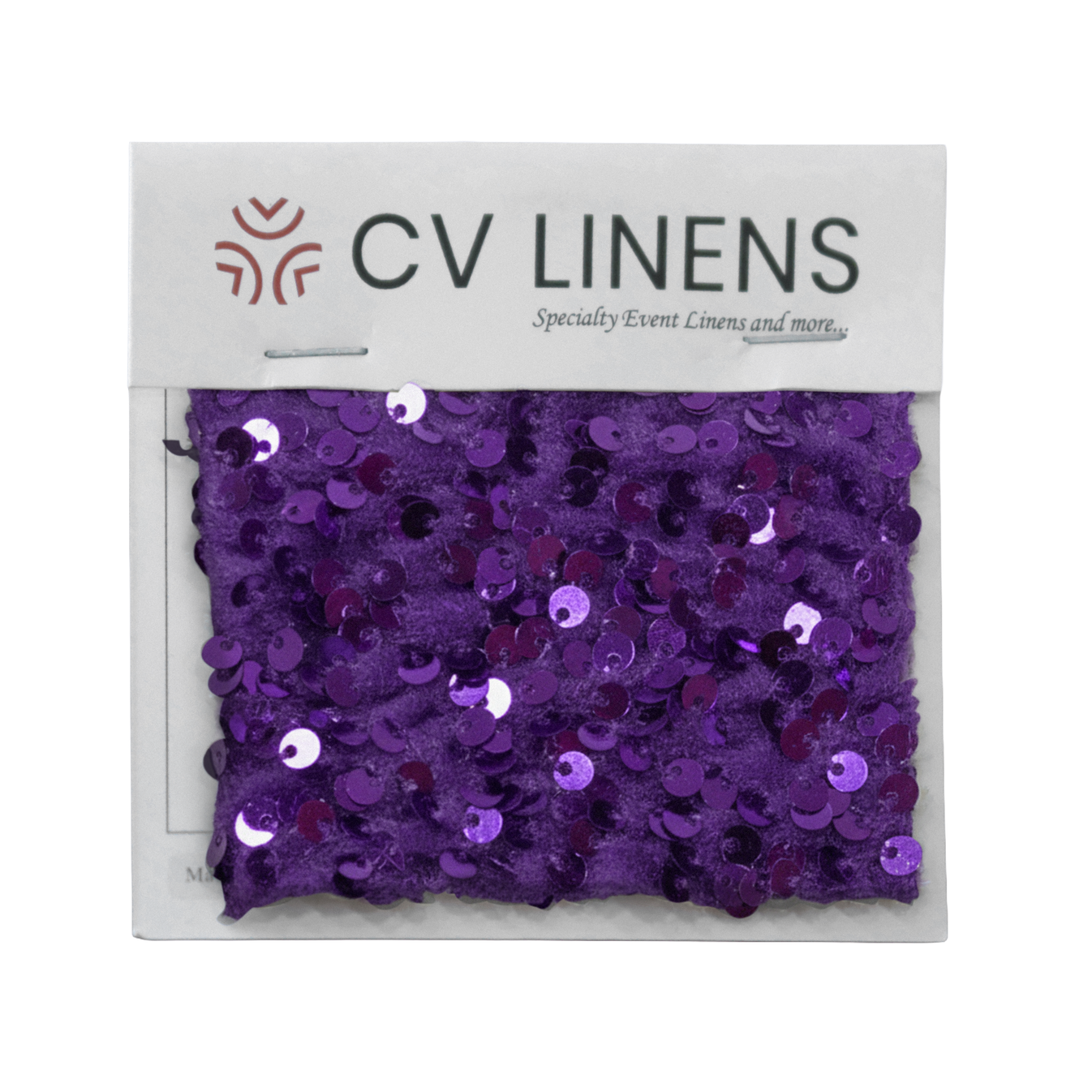 Sequin Velvet Swatch Card - Purple - CV Linens™