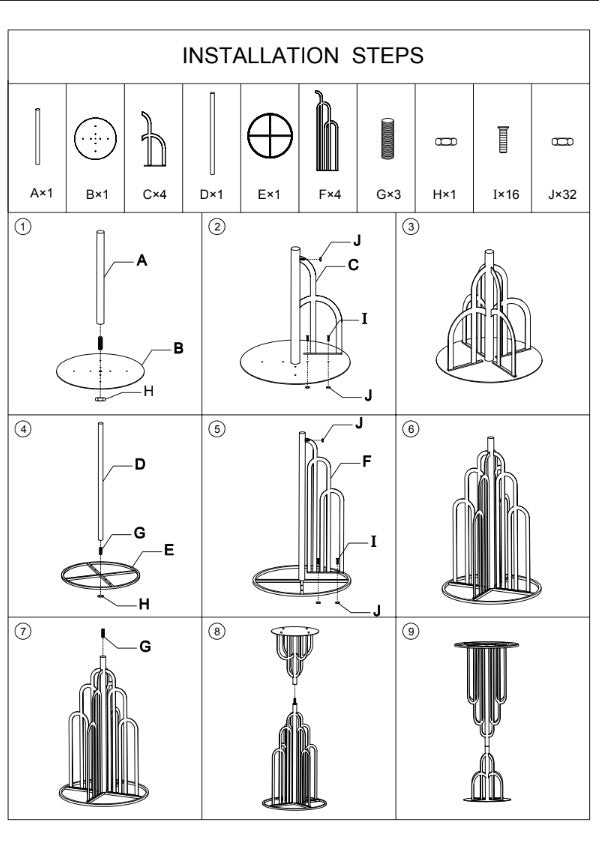 Set of 2 Modern Floral Centerpiece Riser Tabletop Stand - Gold - CV Linens™