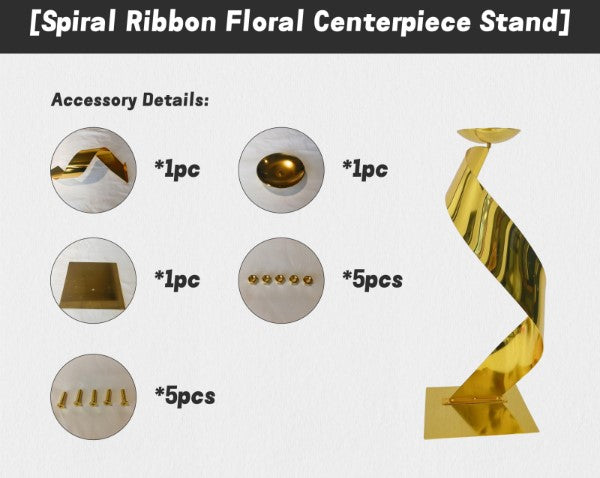 Spiral Ribbon Floral Centerpiece Stand - Black - CV Linens™