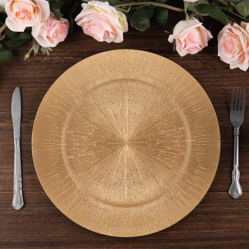 Sunray Acrylic Charger Plate - Gold– CV Linens