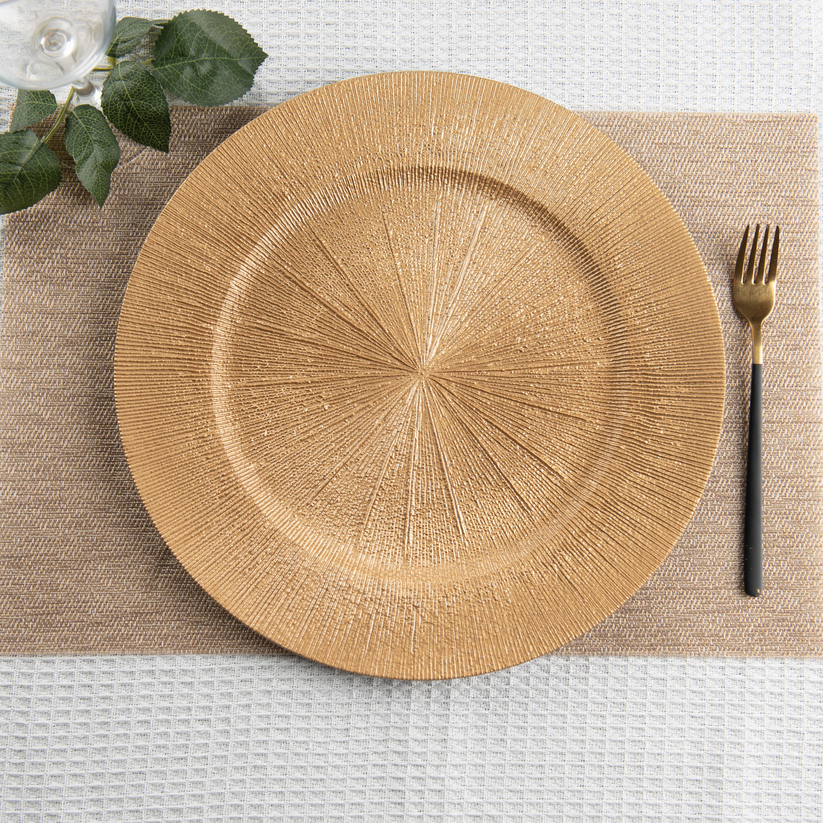 Sunray Acrylic Charger Plate - Gold– CV Linens
