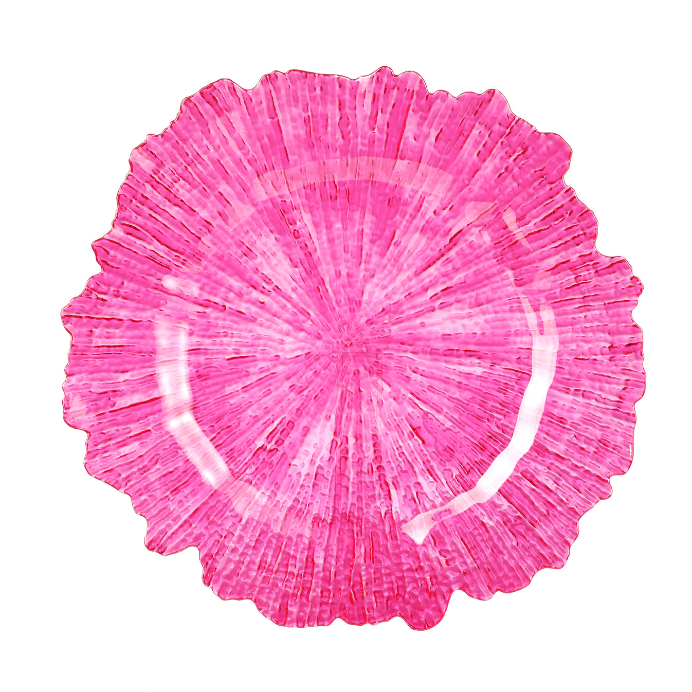 Transparent Reef Plastic Charger Plate - Fuchsia - CV Linens™