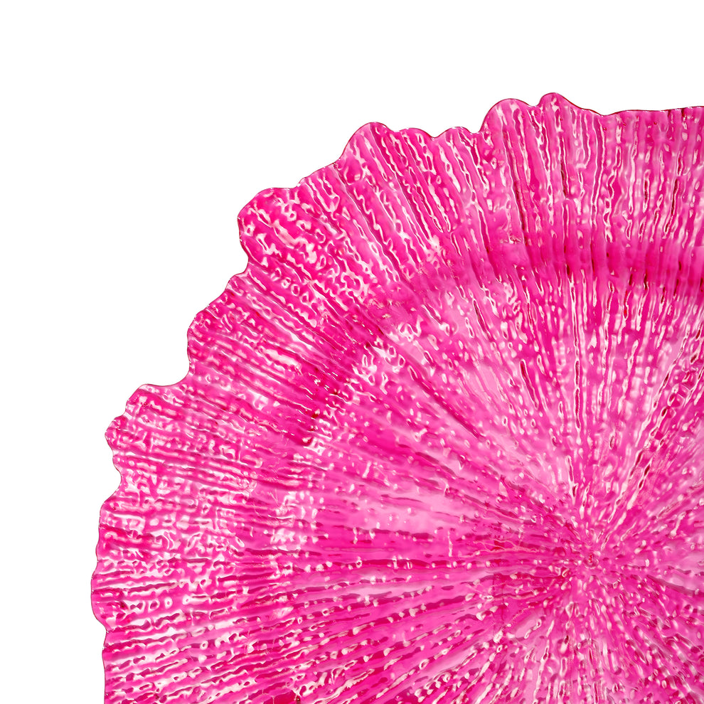 Transparent Reef Plastic Charger Plate - Fuchsia - CV Linens™