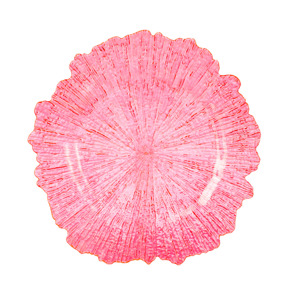 Transparent Reef Plastic Charger Plate - Pink - CV Linens™