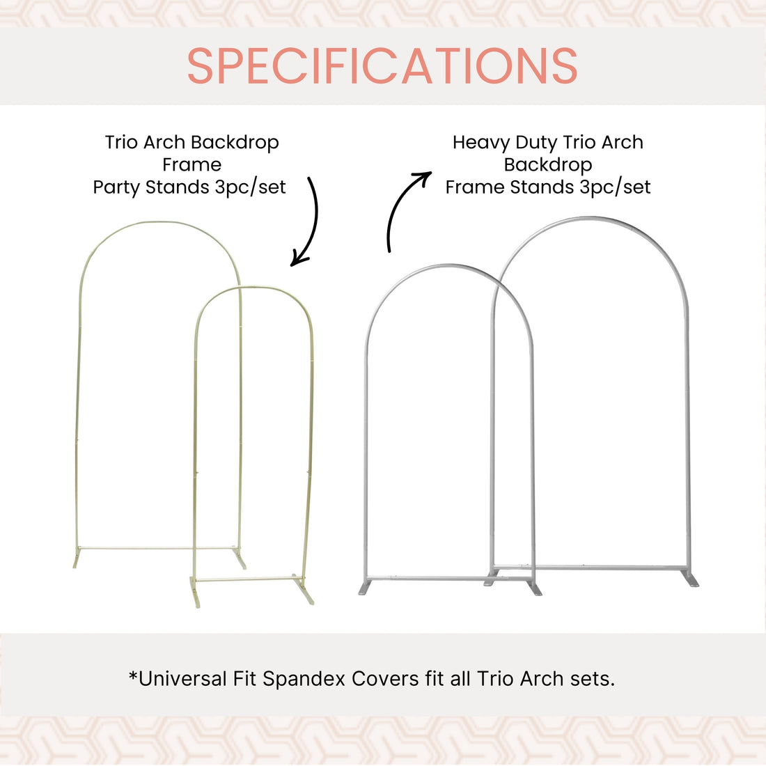 Universal Fit Spandex Covers for All Trio Arch Backdrop Stand (4 pcs ...