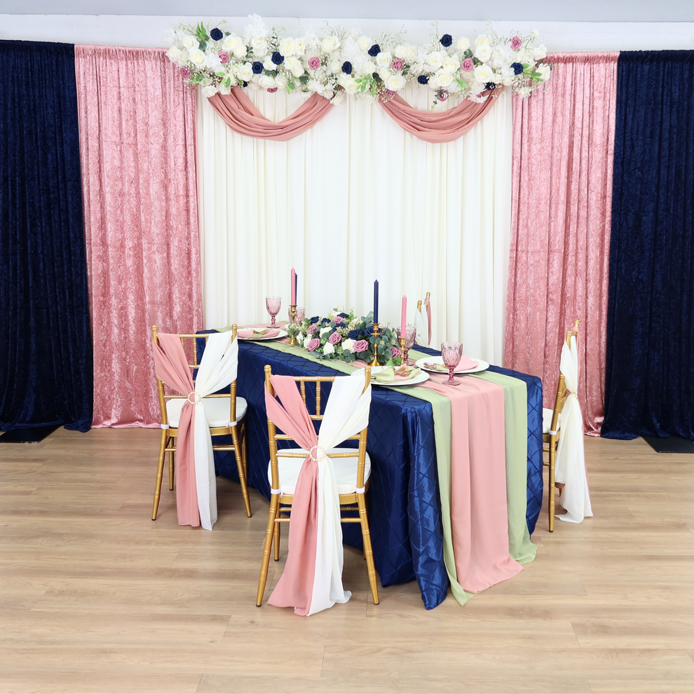 Velvet 8ft H x 52" W Drape/Backdrop Curtain Panel - Navy Blue - CV Linens™