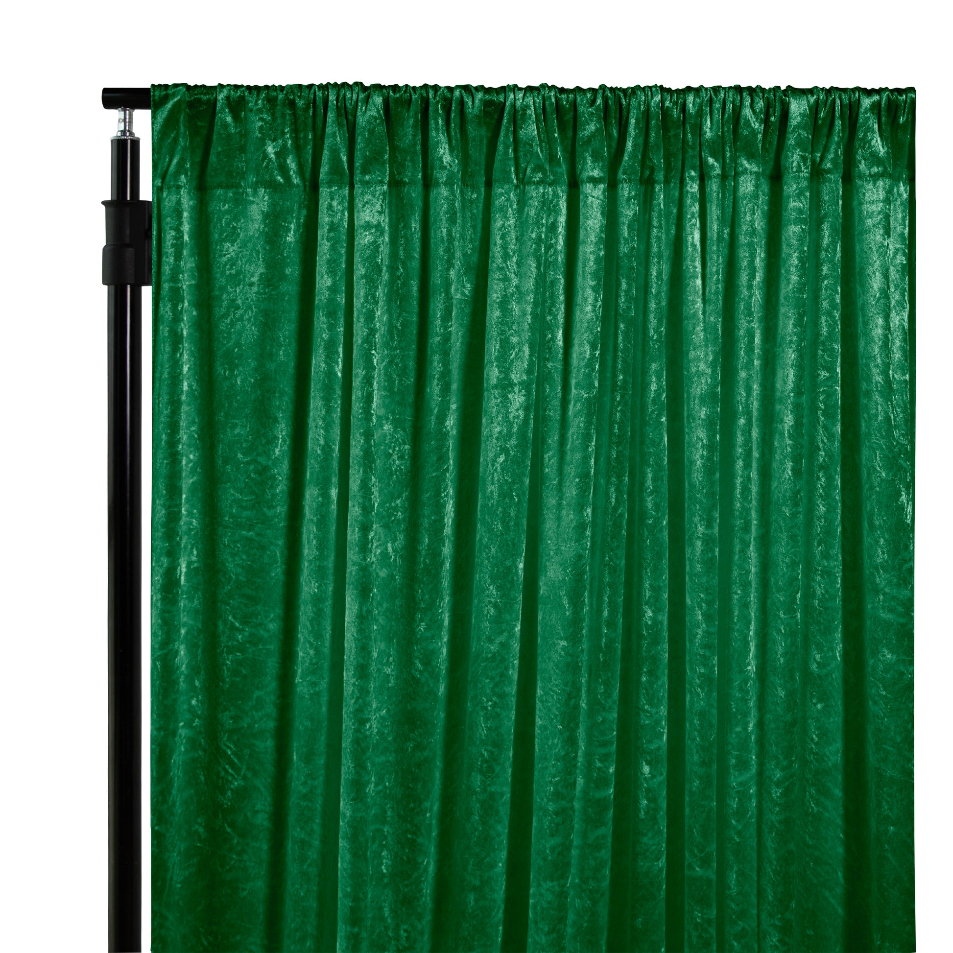 Velvet 10ft H x 52" W Drape/Backdrop Curtain Panel - Forest Green - CV ...