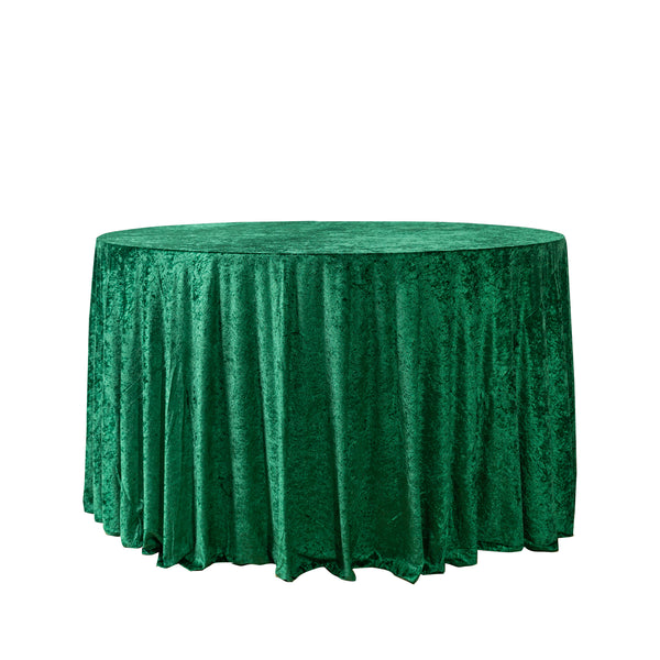 Velvet 132" Round Tablecloth - Forest Green - CV Linens™