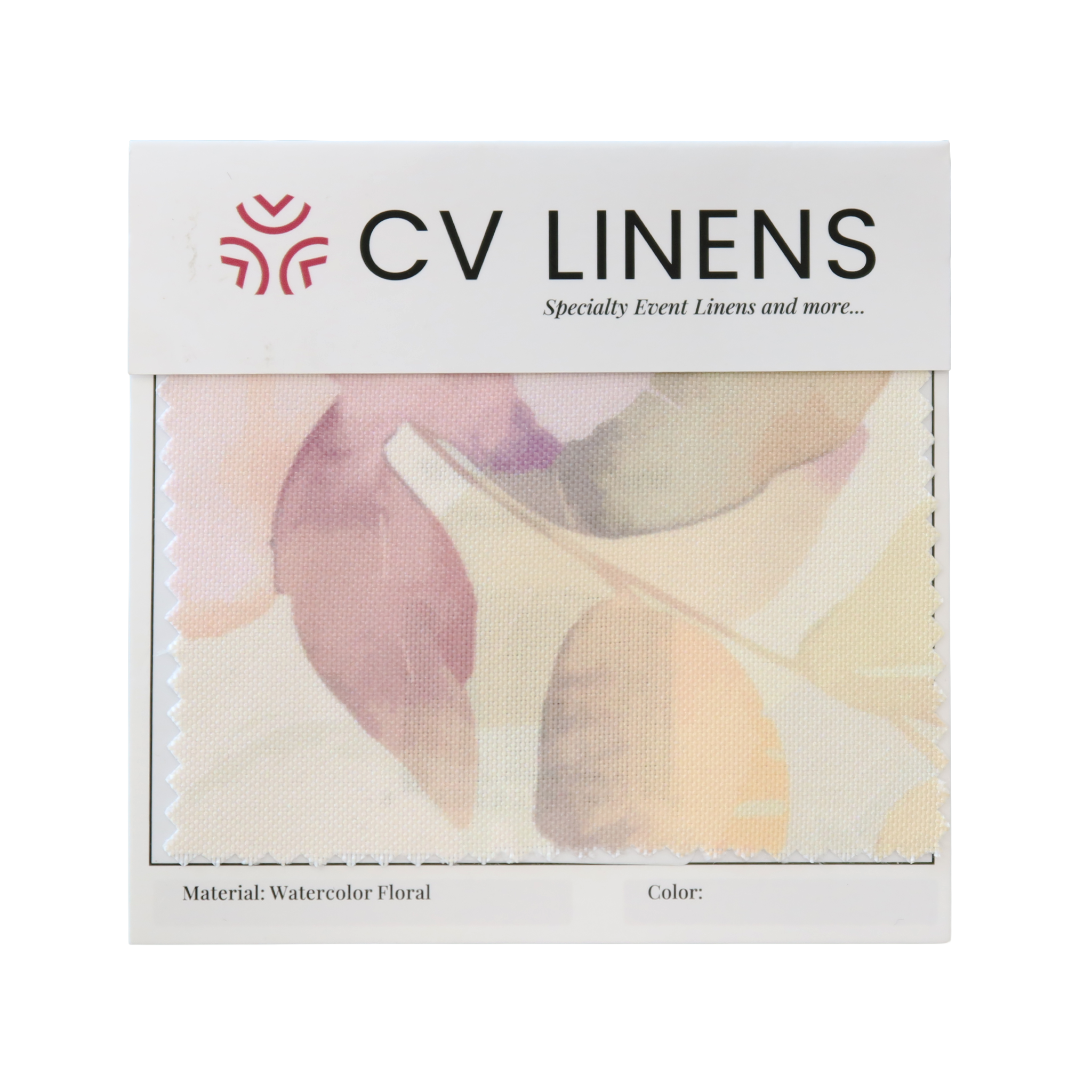 Watercolor Floral Swatch Card - Pink - CV Linens™