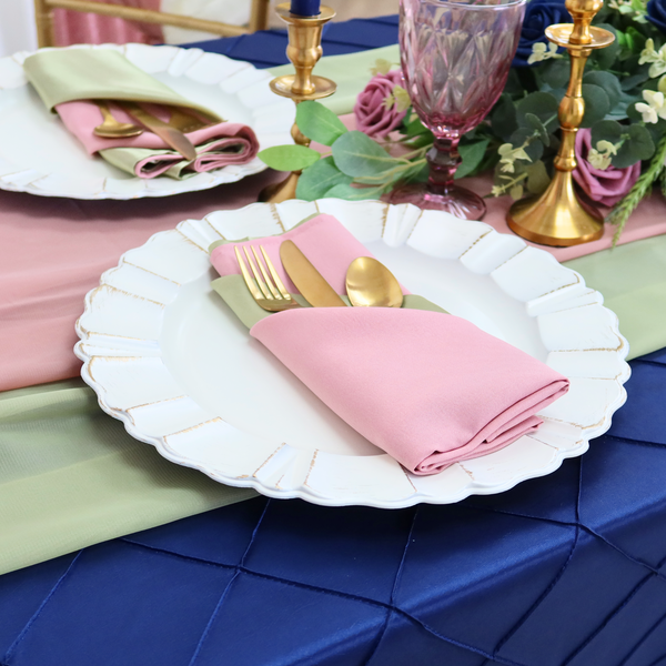 Waved Scalloped Acrylic 13" Gold & Ivory Charger Plate | CV Linens