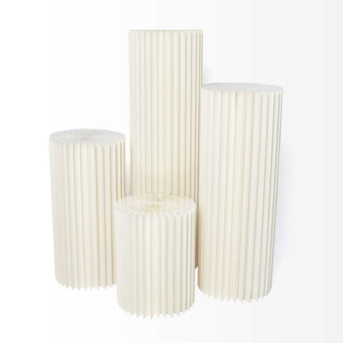Accordion Foldable Paper Pedestal Display Stand with Top Plate 4 pcs ...