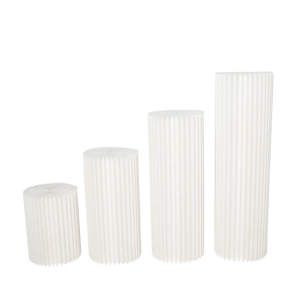 Accordion Foldable Paper Pedestal Display Stand with Top Plate 4 pcs ...