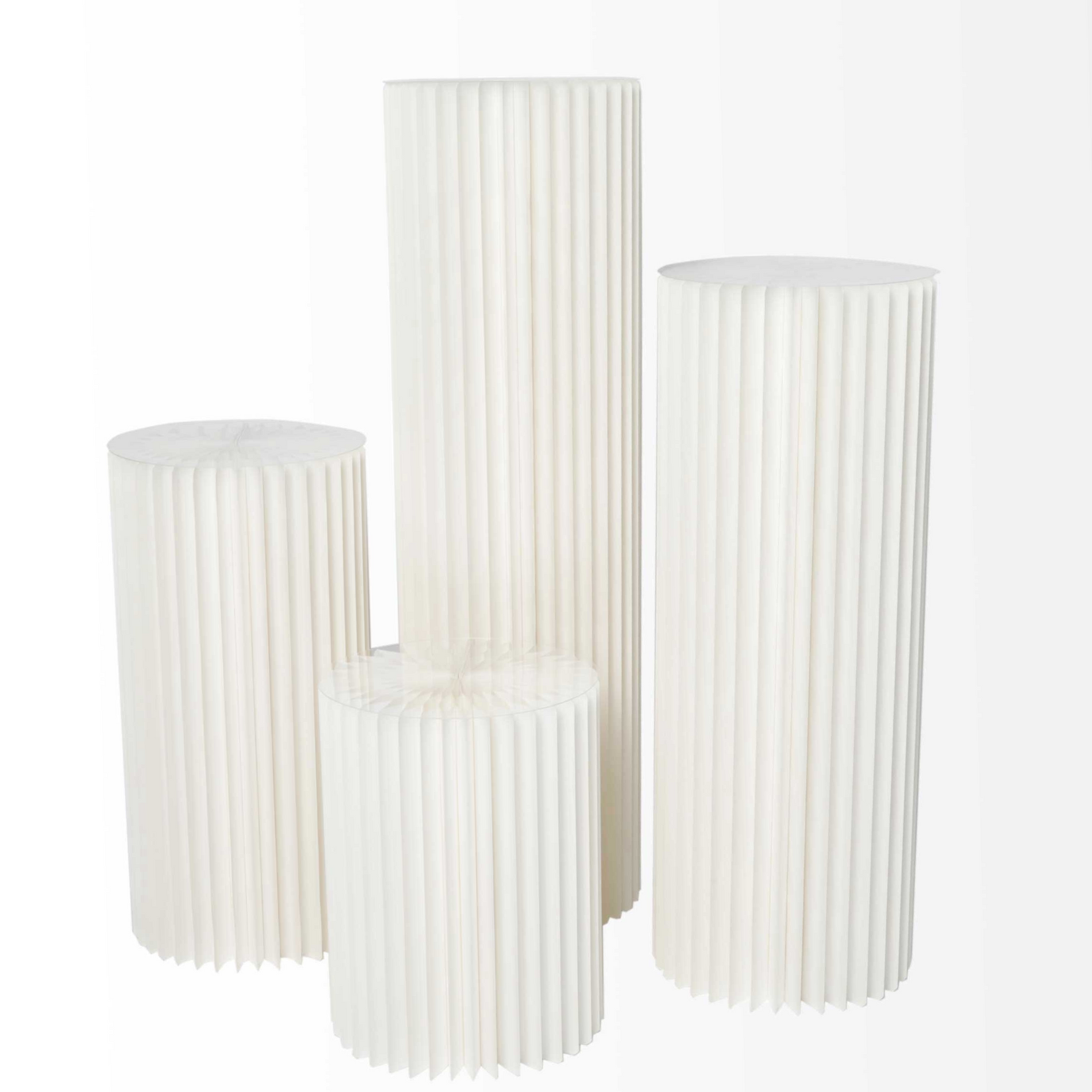 Accordion Foldable Paper Pedestal Display Stand with Top Plate 4 pcs ...