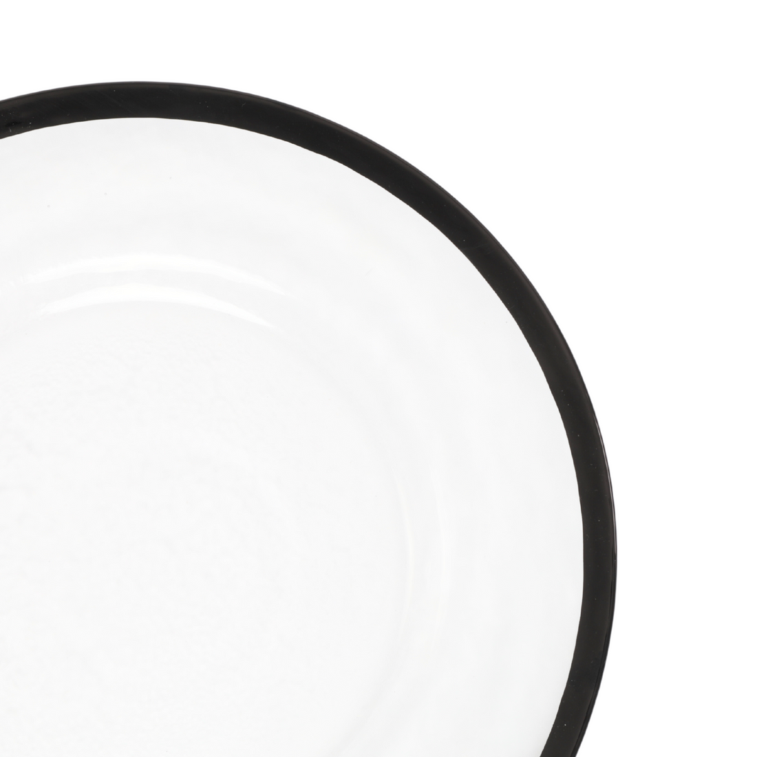 Alpine Glass Charger Plate - Black Trim - CV Linens™