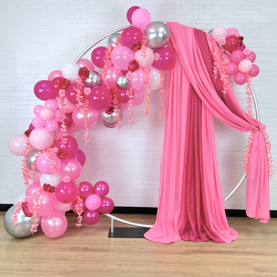 Chiffon Curtain Drape 14ft H x 58" W Panel - Pink - CV Linens™