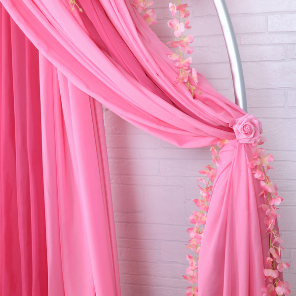 Chiffon Curtain Drape 14ft H x 58" W Panel - Pink - CV Linens™