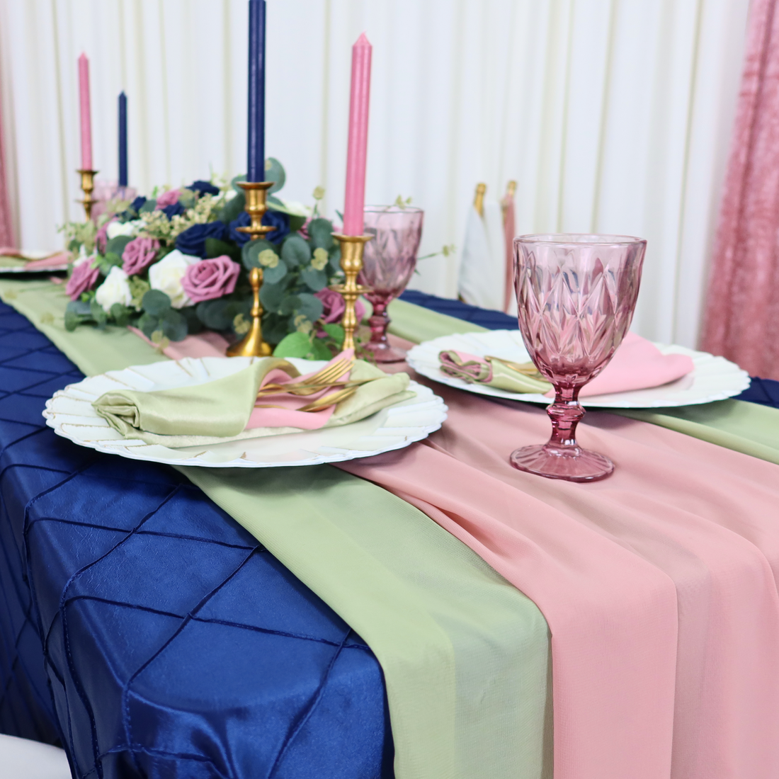 Chiffon Wedding Table Runner 10FT x 27" - Sage Green - CV Linens™