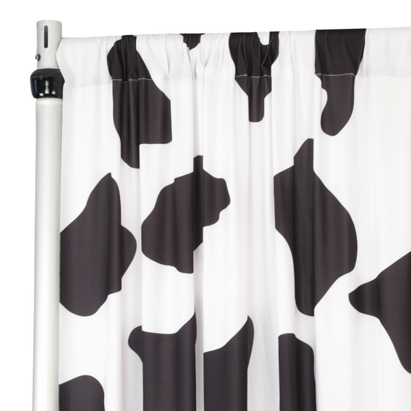 Cow Animal Print Spandex 4-way Stretch Drape Curtain 12ft H x 60" W ...