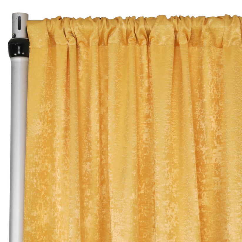Crinkle Shimmer 12ft H x 52" W Drape/Backdrop Panel Gold - CV Linens