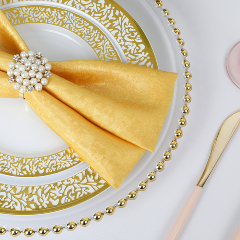 5 pcs/pk Crinkle Shimmer Napkin 20"x20" - Gold - CV Linens™