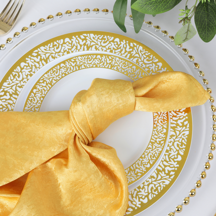 5 pcs/pk Crinkle Shimmer Napkin 20"x20" - Gold - CV Linens™