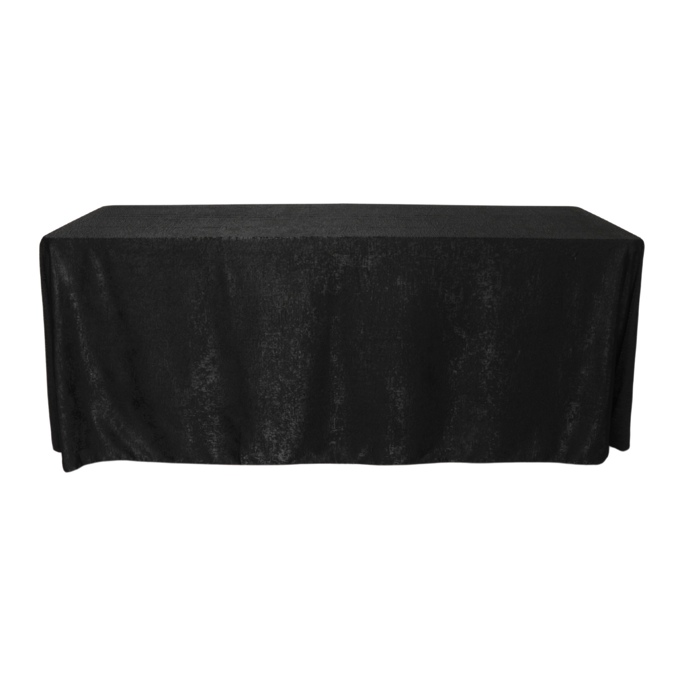 Crinkle Shimmer 90"x156" Rectangular Tablecloth Black - CV Linens