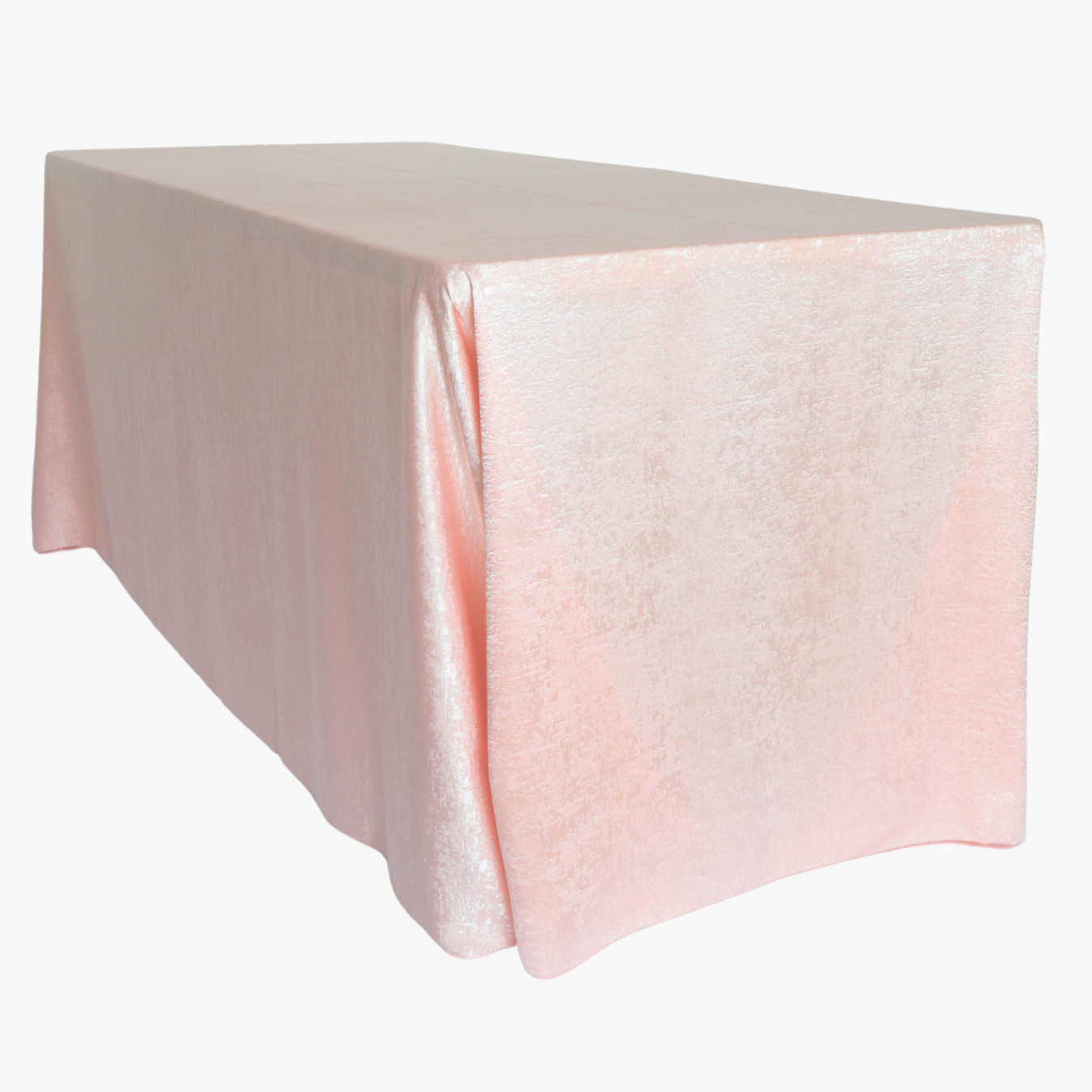 Crinkle Shimmer 90"x156" Rectangular Tablecloth Blush/Rose Gold - CV Linens
