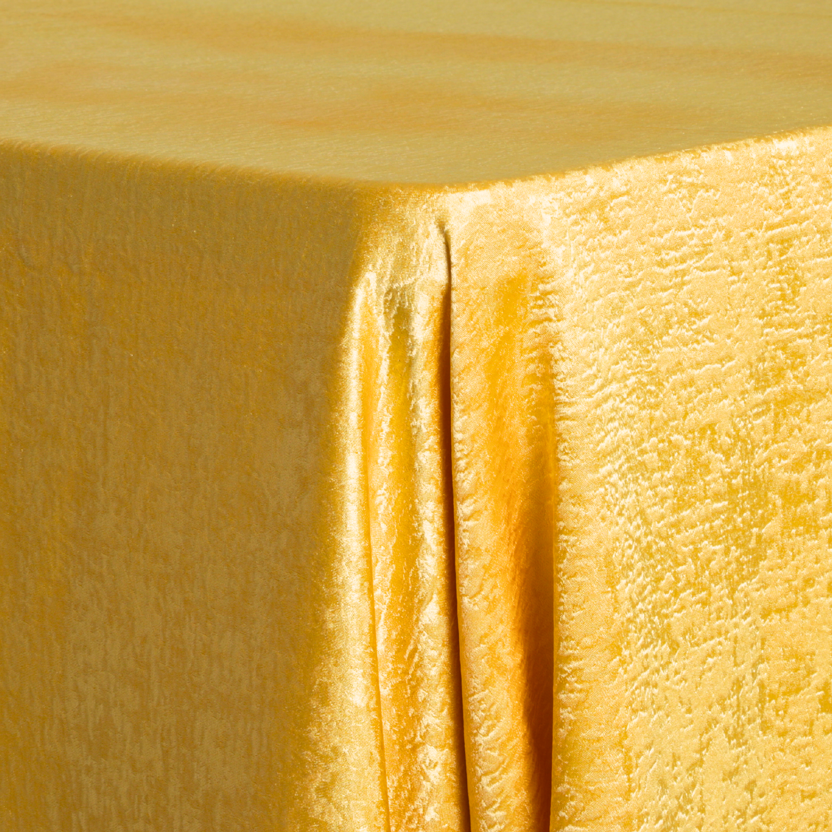 Crinkle Shimmer 90"x132" Rectangular Tablecloth Gold - CV Linens