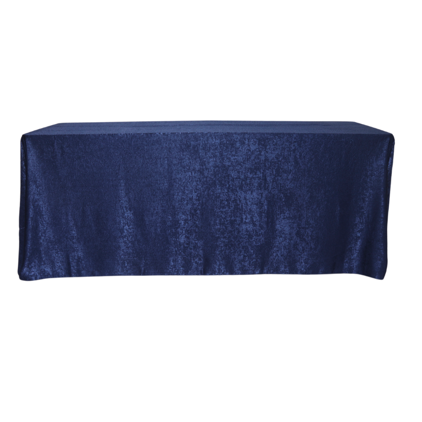 Crinkle Shimmer 90"x156" Rectangular Tablecloth Navy Blue - CV Linens
