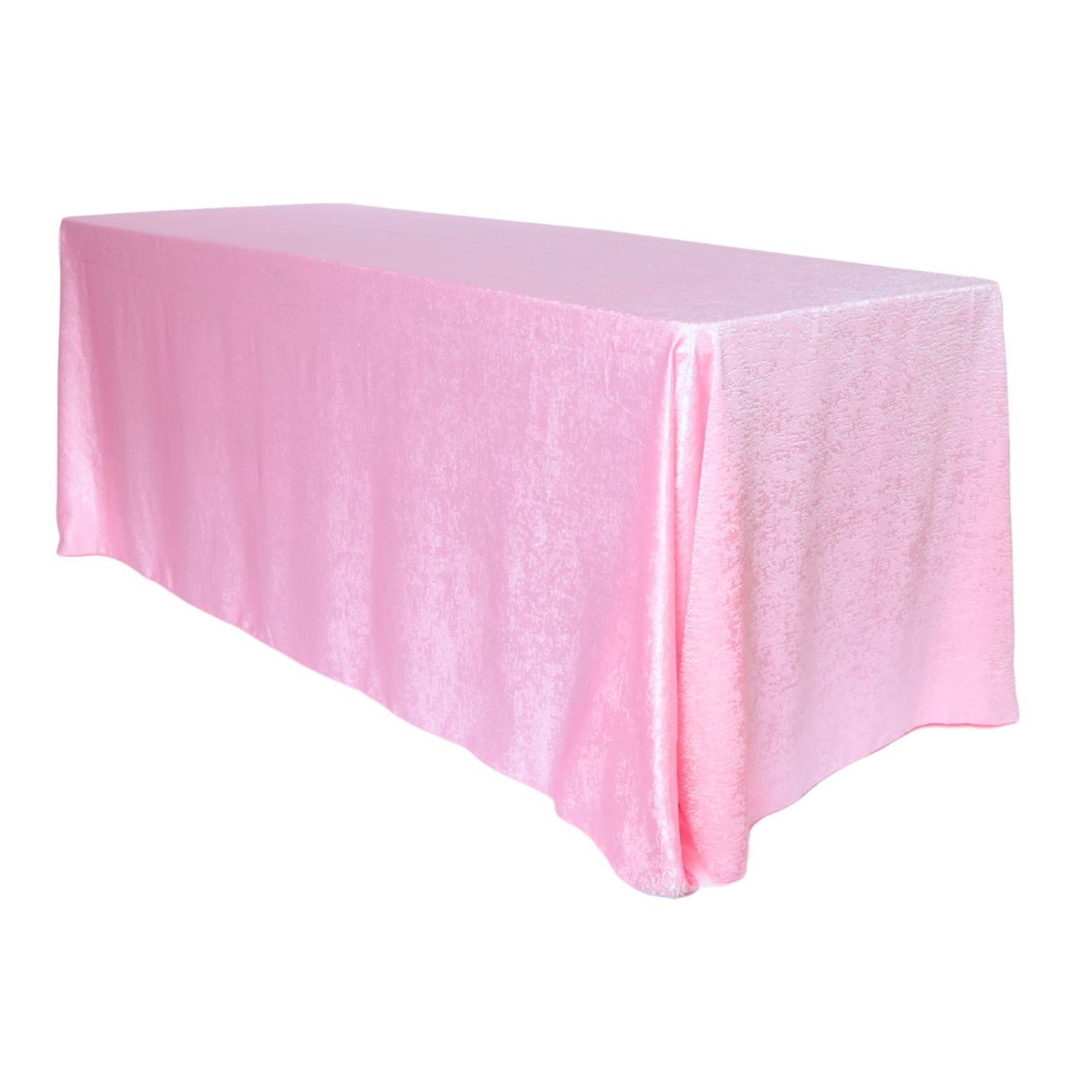 Crinkle Shimmer 90"x132" Rectangular Tablecloth Pink - CV Linens