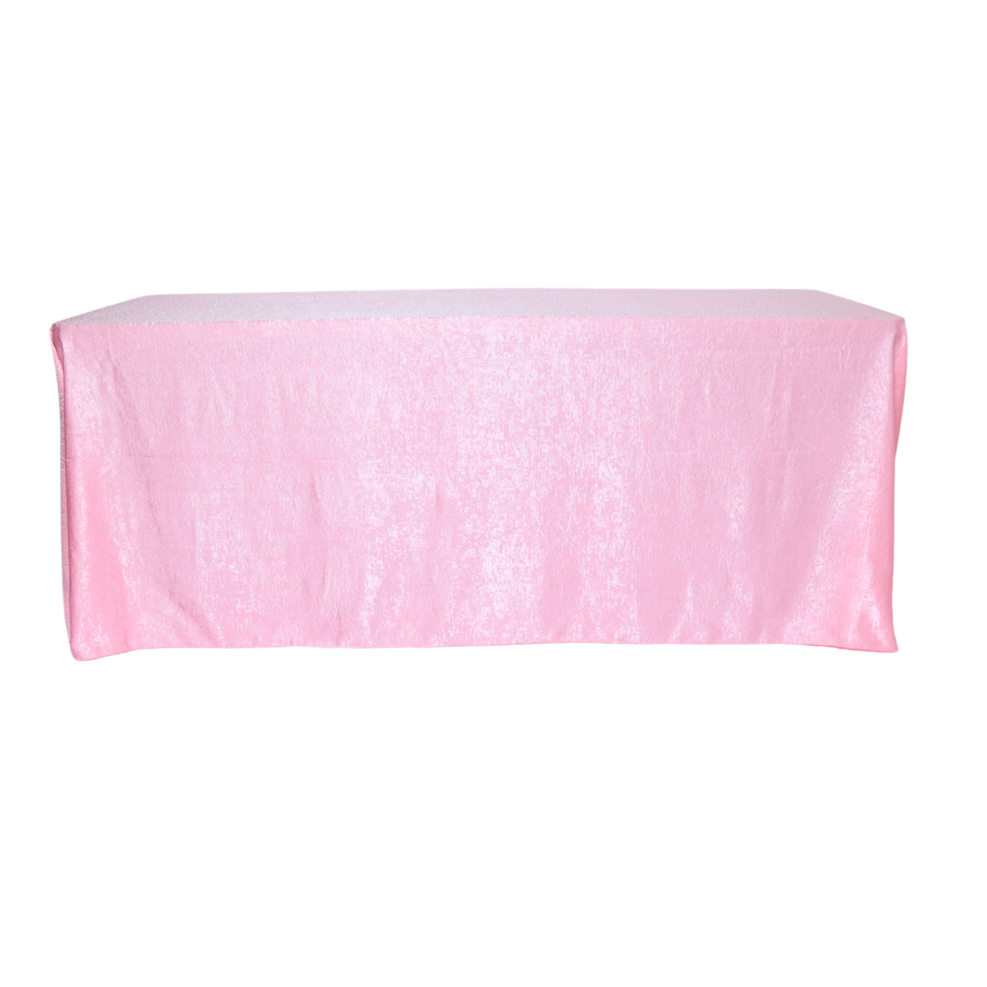 Crinkle Shimmer 90"x132" Rectangular Tablecloth Pink - CV Linens