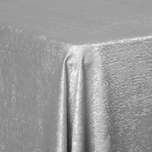 Crinkle Shimmer 90"x132" Rectangular Tablecloth Silver - CV Linens