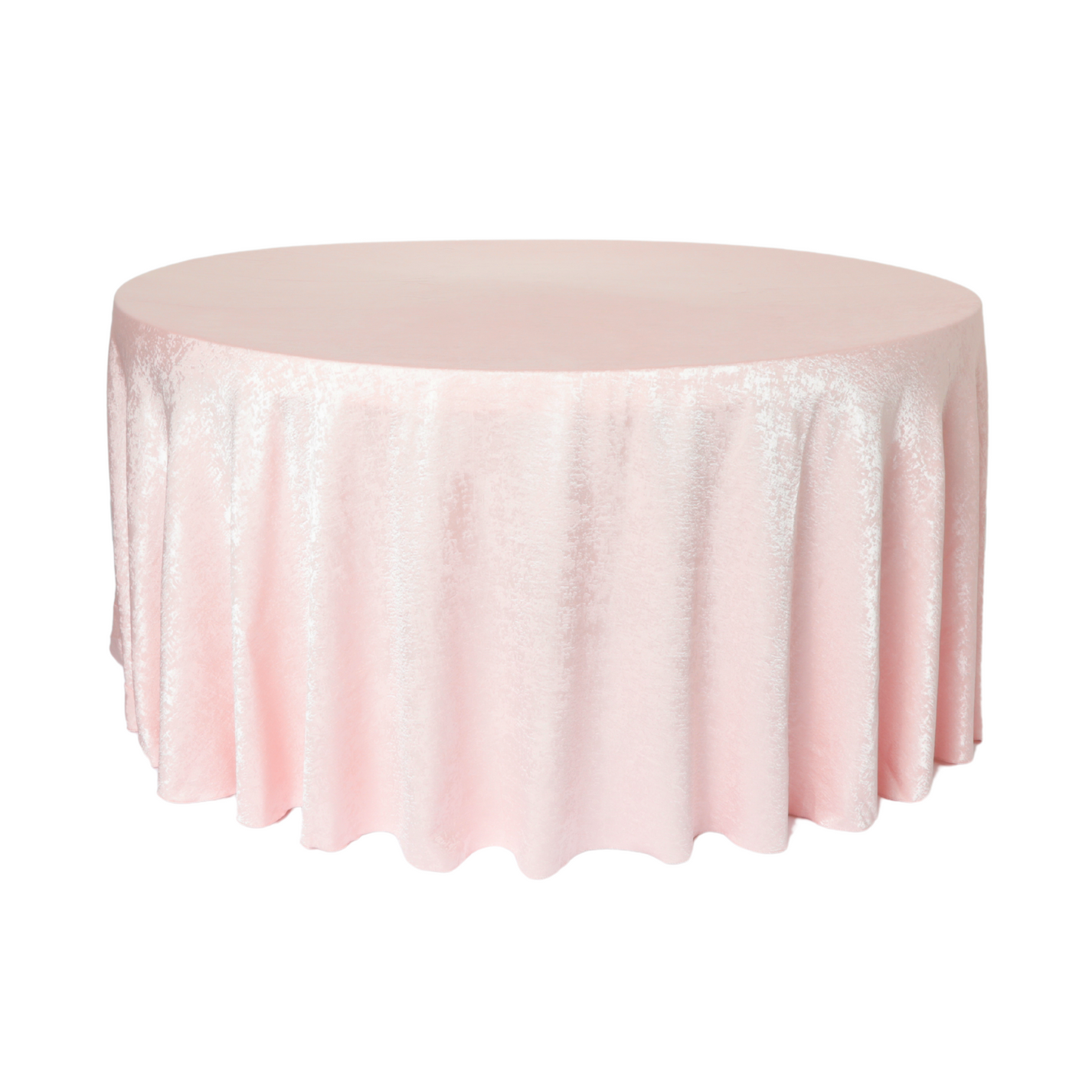 Crinkle Shimmer 120" Round Tablecloth Blush/Rose Gold - CV Linens