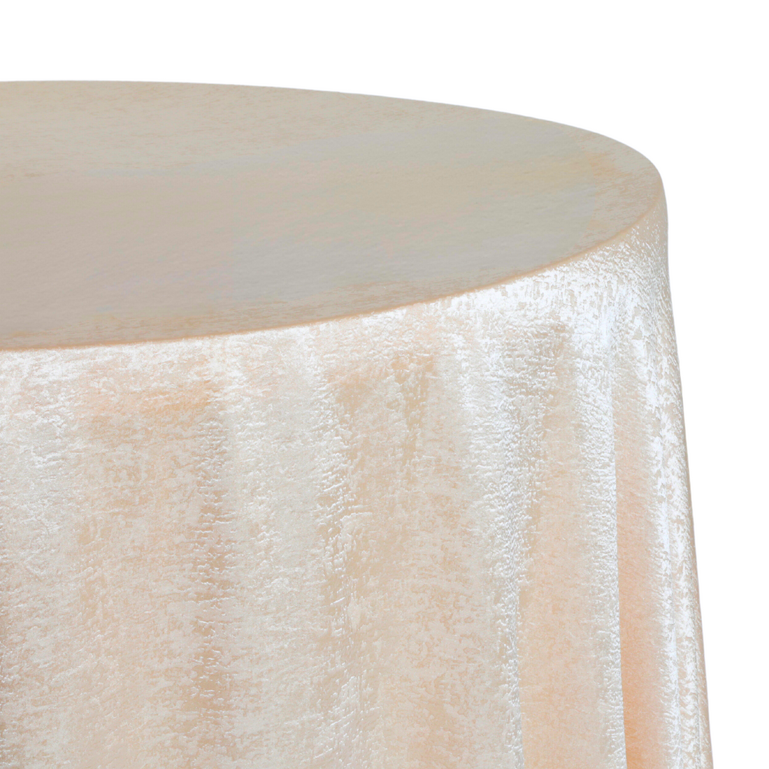 Crinkle Shimmer 132" Round Tablecloth - Champagne - CV Linens