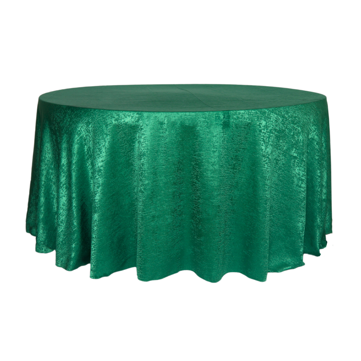 Crinkle Shimmer 132" Round Tablecloth - Emerald Green - CV Linens™