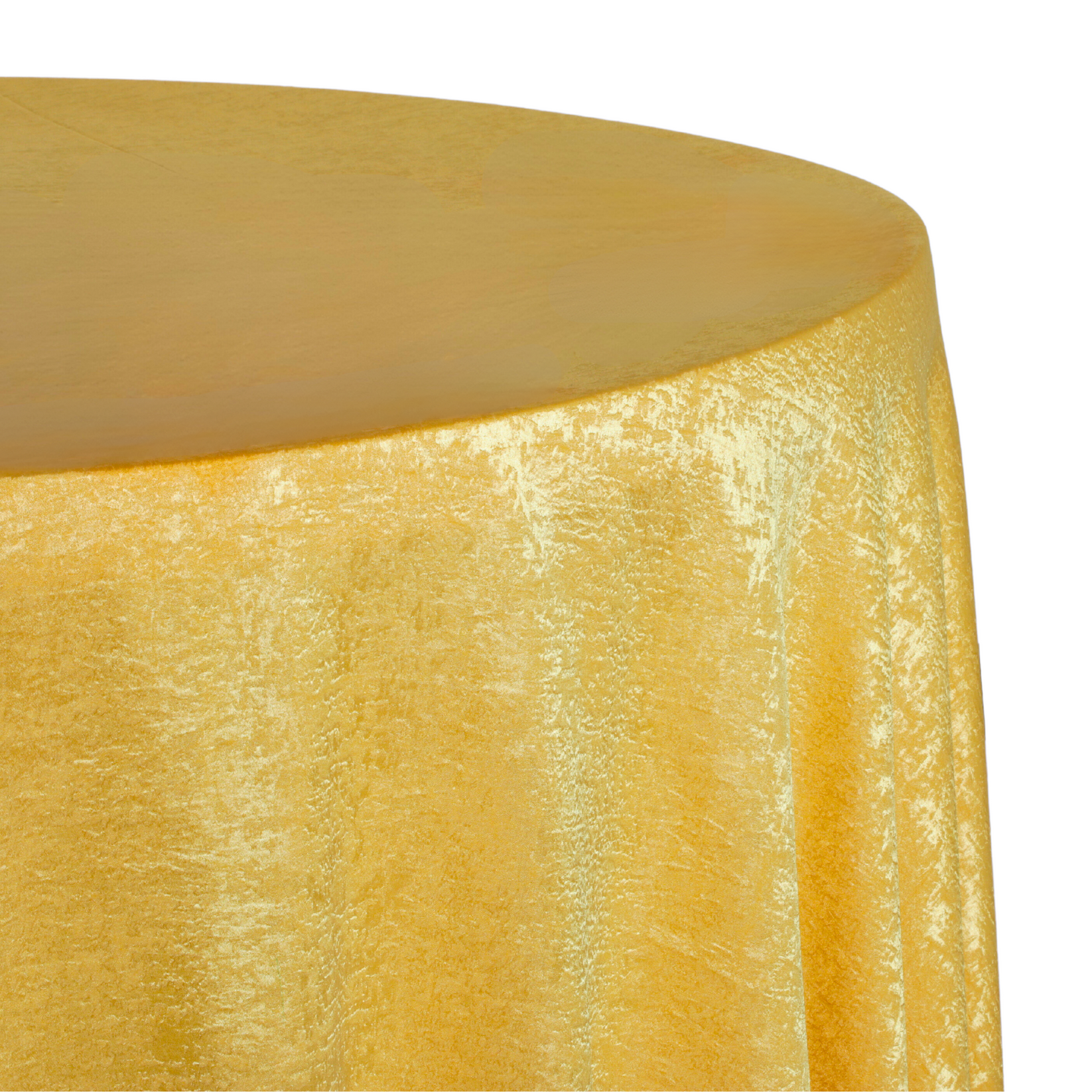 Crinkle Shimmer 132" Round Tablecloth - Gold - CV Linens
